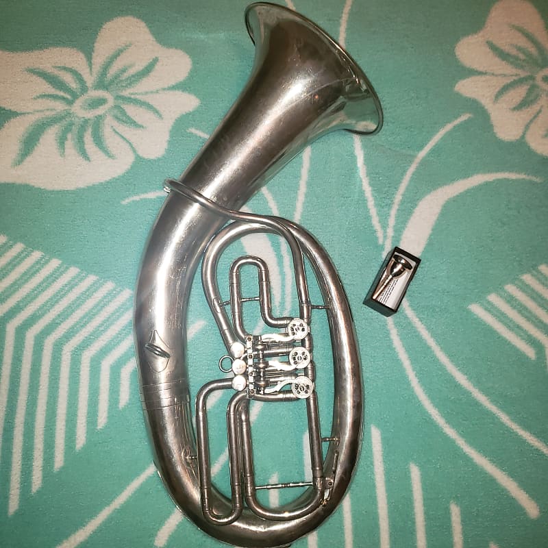 Unknown Large Bore Bb Tenor Helicon (Ovular Euphonium) 1900s | Reverb