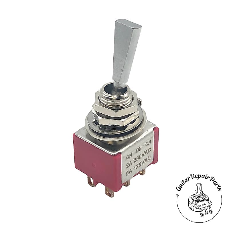 Carling On-On-On 3 Position DPDT Mini Toggle Switch w. Flat | Reverb