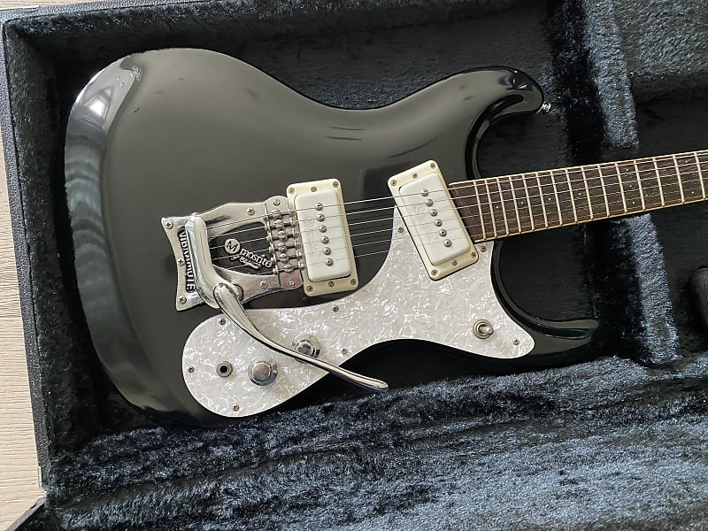 Mosrite The Ventures 55th Award Order Made Black Vibramute | Reverb