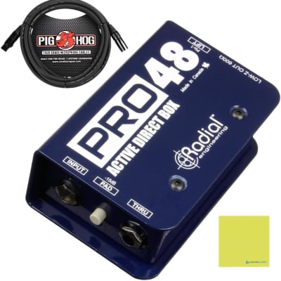 Radial Engineering Pro48 Active Direct Box Bundle w/Pig Hog | Reverb