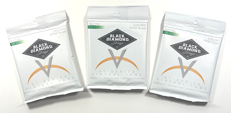 Black Diamond Guitar Strings 3 Sets Electric Regular Light | Reverb