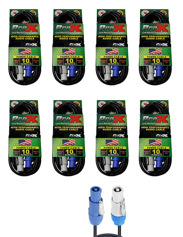 8 Prox PowerCon Cables 10 ft Blue A to Gray B Connectors 14 | Reverb