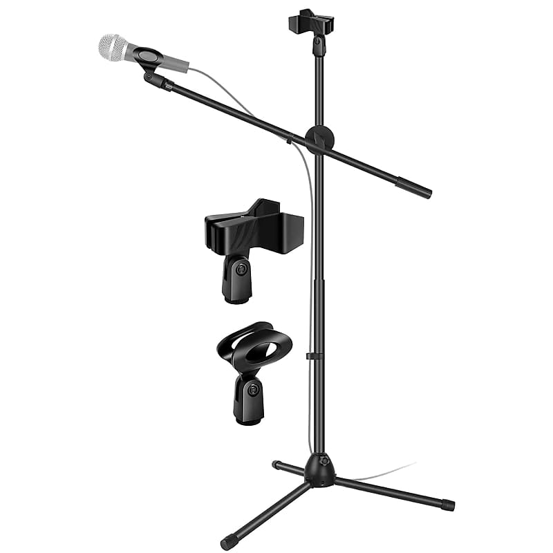 Microphone Stand Tripod Mic Arm Boom 360° Rotating Height | Reverb