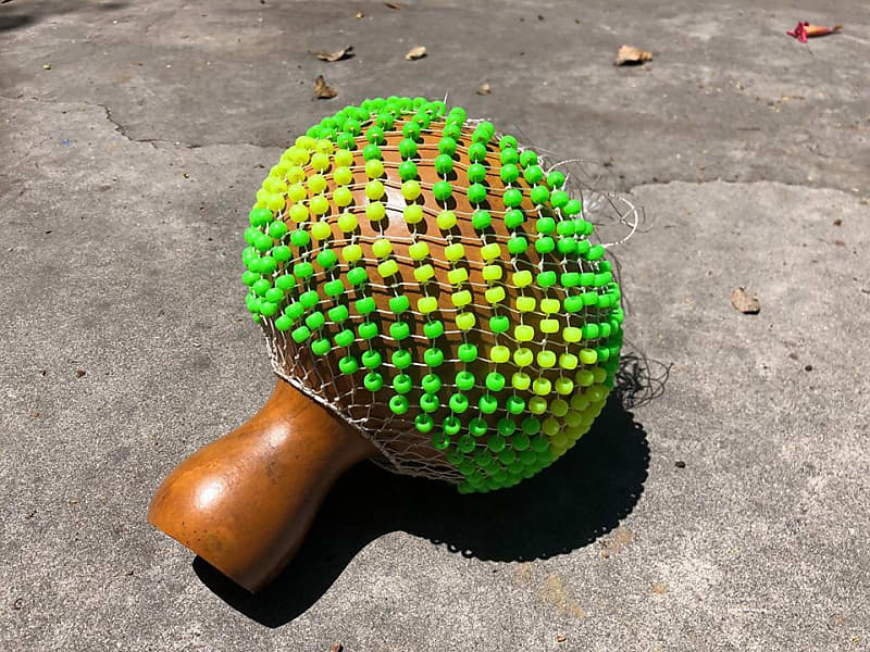 Beaded 10" shaker, Nigerian Shekere / Abê | Reverb