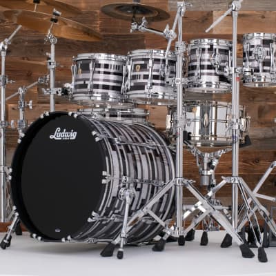 LUDWIG CLASSIC MAPLE 7 PIECE DRUM KIT, DIGITAL BLACK SPARKLE, | Reverb