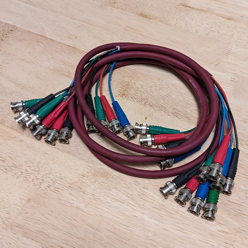 Set of 3 Van Damme 75ohm 1m Video/MADI BNC Coax 4-Way Looms | Reverb
