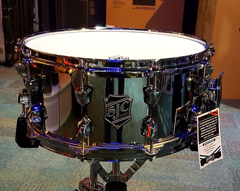 SJC Alpha Series 6.5 x 14" Chrome Over Steel Snare Drum | Reverb