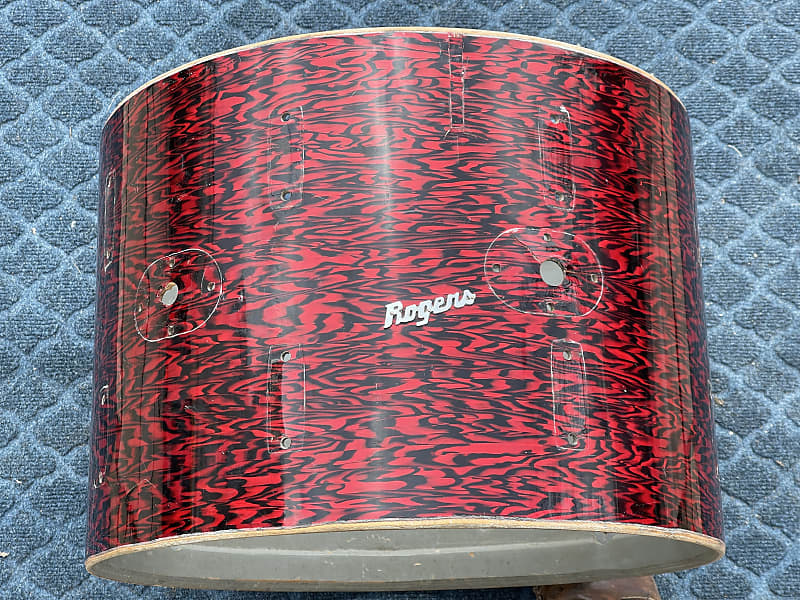 60s Rogers 20" Red Onyx Holiday Bass Drum Shell 14x20 Dayton | Reverb