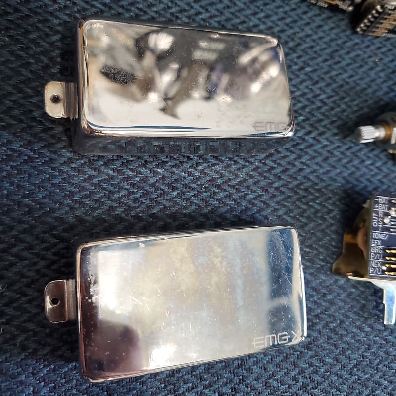 Chrome EMG 81X and 89R, 3-way Strat/Tele Switch, Kill Switch, | Reverb