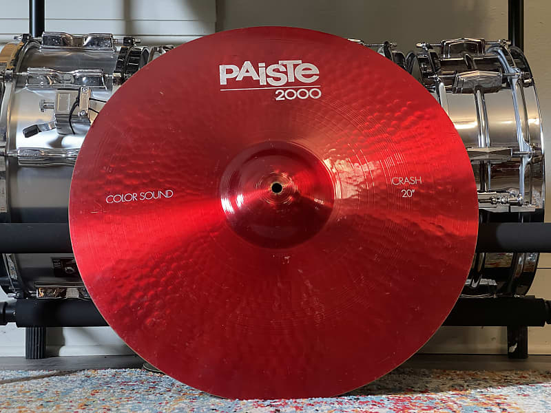 1980's Paiste 2000 20" Red Color Sound Crash Cymbal 1840g | Reverb