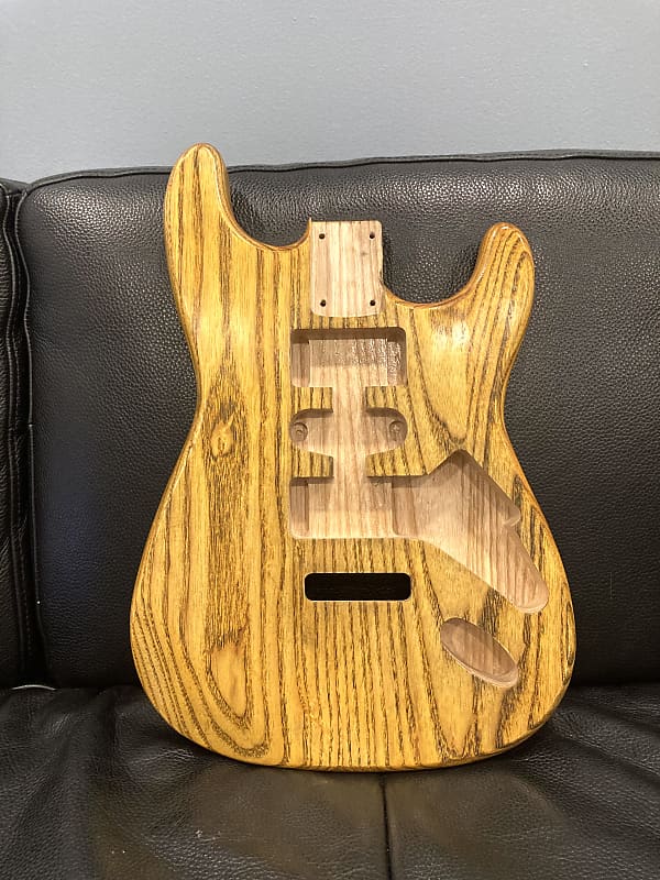 Warmtone Custom Guitars- “Tiger Ash” Satin Custom Strat Body | Reverb