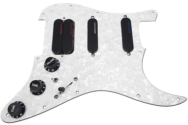 Loaded Strat Pickguard, Lace Blue/Silver/Red-Red STRAT ULTRA | Reverb