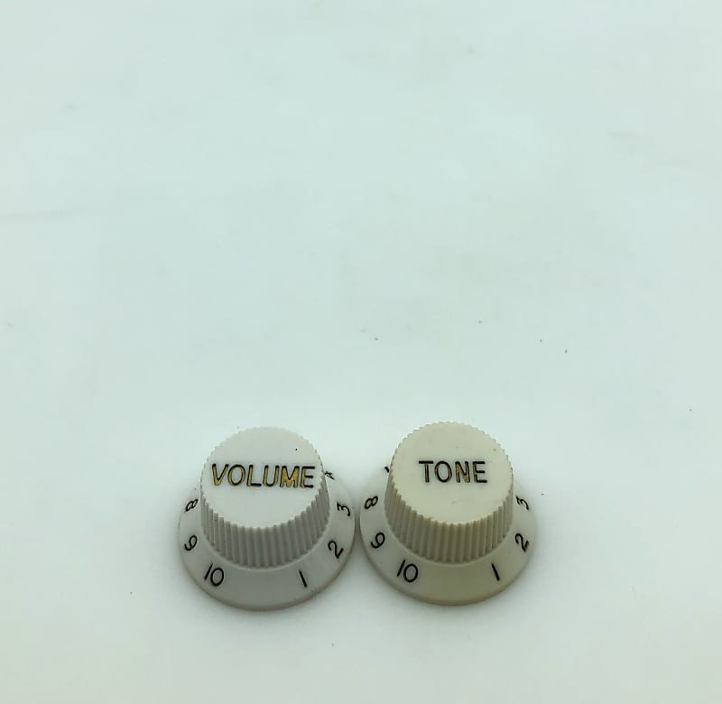 Stratocaster Style Volume & Tone Knobs - White/Aged White | Reverb