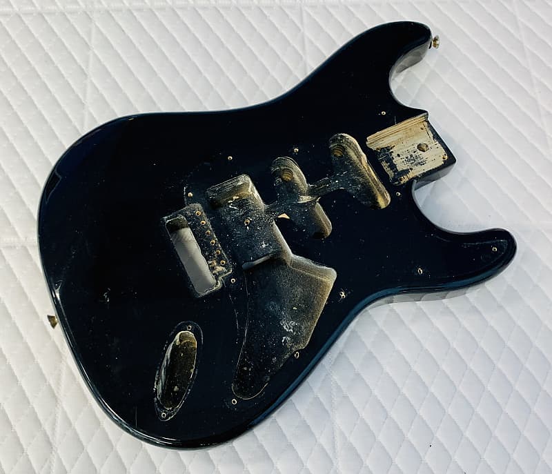 SAMICK Vintage 1994 Strat Style Black Electric Guitar Body | Reverb