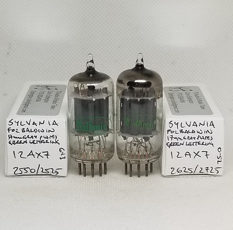 Sylvania 12AX7 Gray Plate Well Matched (7.3%) Pair NOS ECC83 | Reverb