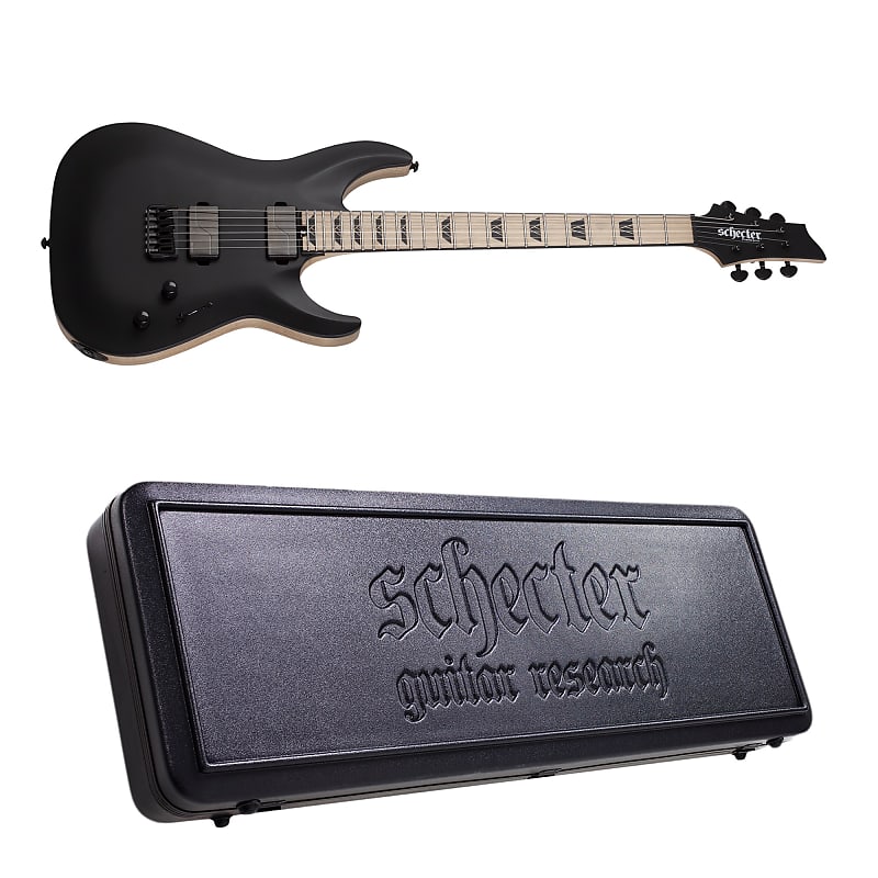 Schecter C-1 SLS Custom Electric Guitar Satin Black + Case | Reverb
