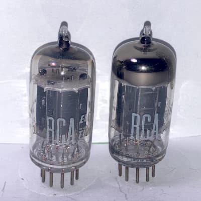 1952 RCA 12AU7 ECC82 Black Plate Tubes, Platinum Matched | Reverb