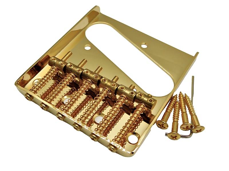GM Gold Tele Telecaster Vintage Style Bridge with Individual | Reverb