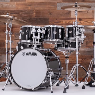YAMAHA RECORDING CUSTOM 5 PIECE DRUM KIT, REAL BLACK | Reverb UK