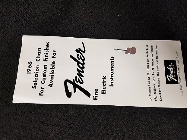 Fender 1966 Color Chart 1966 All Fender's Custom Colors | Reverb