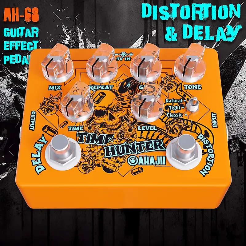 Ahajii AH-68 Time Hunter Distortion/Delay Pedal | Reverb