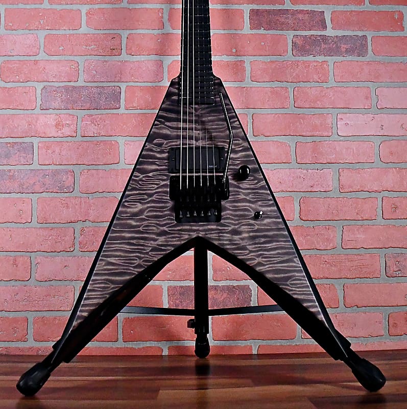 Jackson USA Custom Shop King V 1-Hum QMT 2022 Trans Black | Reverb
