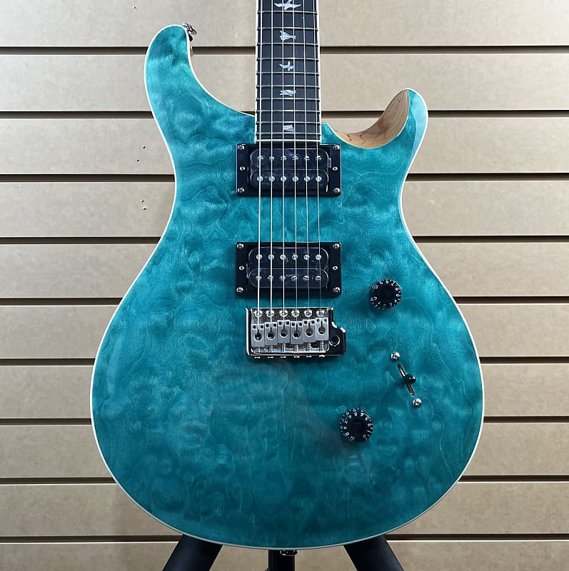 PRS SE Custom 24 Electric Guitar - Quilted Turquoise w/Gig | Reverb