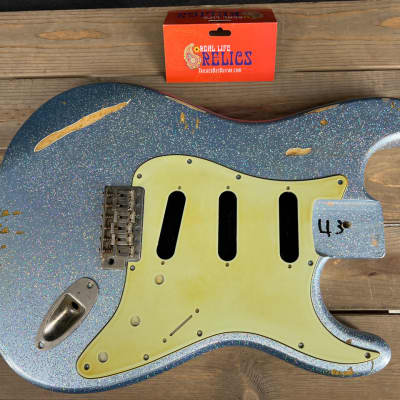 Real Life Relics Strat® Stratocaster® Body Aged Blue Mist | Reverb