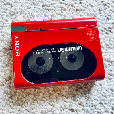 [RARE] Sony WM-50 Walkman Cassette Player, Super Rare Red ! | Reverb
