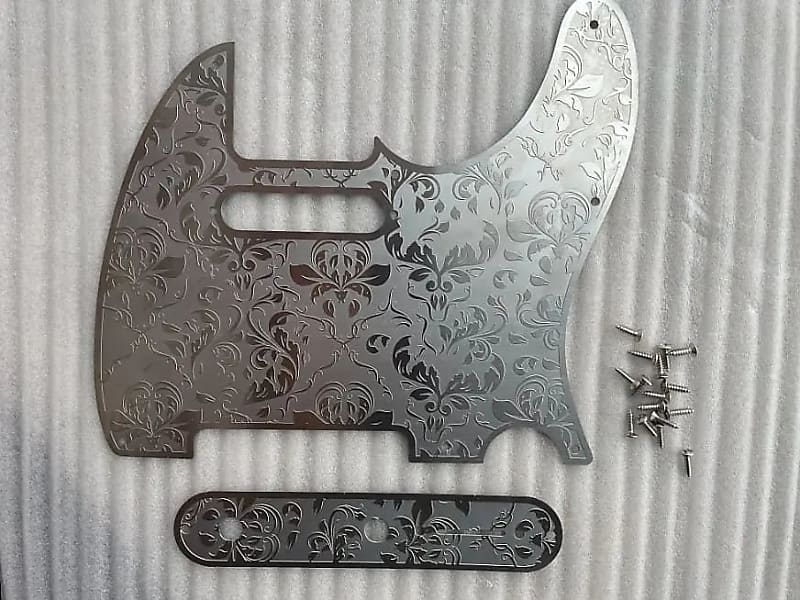 Engraved Stainless Steel Tele Telecaster Style Guitar | Reverb