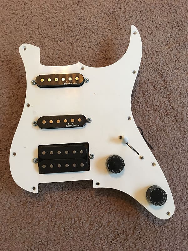 Jackson/Charvel Loaded Strat HSS Pickguard 1990's White | Reverb