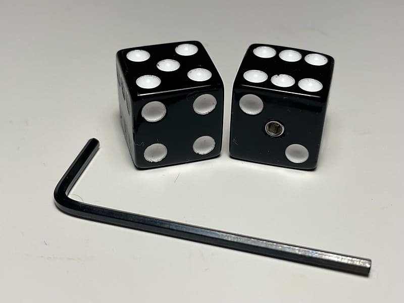 NEW Dice Control Knob Pair (2) BLACK - Guitar Bass Volume | Reverb