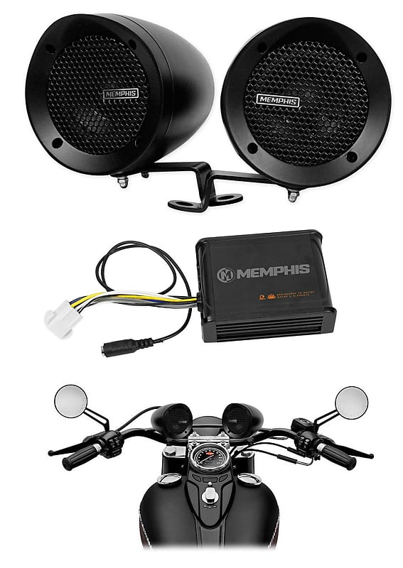 Memphis Audio Motorcycle Audio System Handlebar Speakers For | Reverb