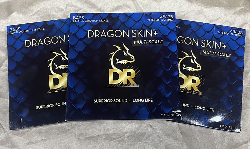 DR Dragon Skin + (5 String), Coated Nickel 45-125 MULTI-SCALE | Reverb