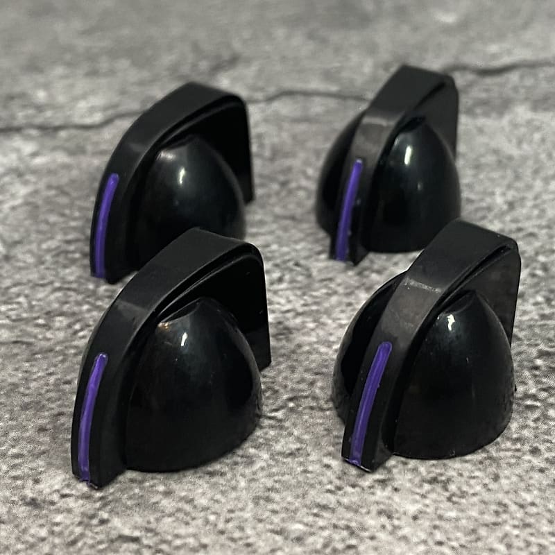 4x Small Black / Purple Line Chicken Head Flat Top Mini Knobs | Reverb