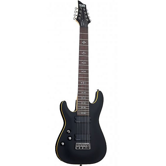 Schecter Demon-8 Left Handed LH L H Aged Black Satin ABSN | Reverb