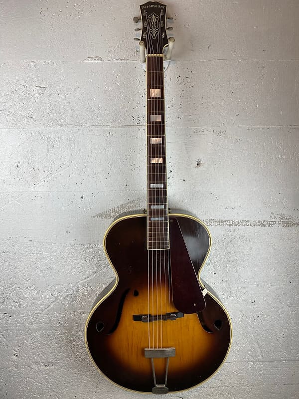 Paramount archtop 1950's sunburst guitar with vintage hard | Reverb