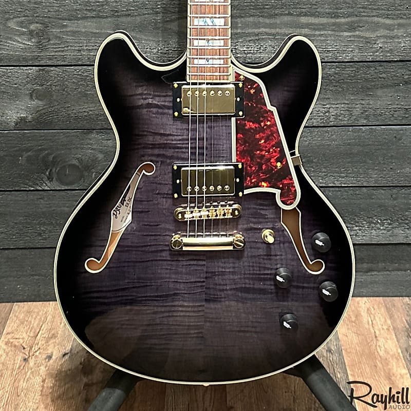 D'Angelico Excel DC EX-DC Grey Black Semi-Hollow Body | Reverb UK
