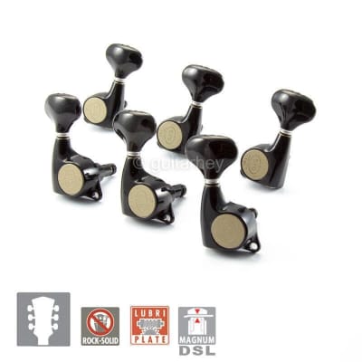 NEW Gotoh 3x3 LOCKING TUNERS for Guitar 16:1 Gear Ratio Black | Reverb