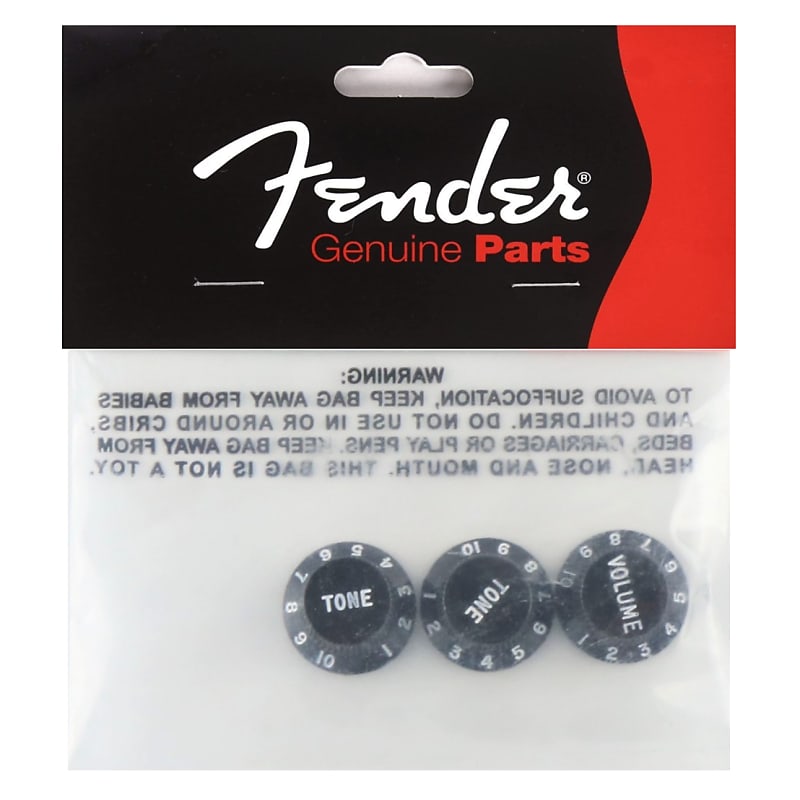 Fender Stratocaster Control Knobs, Set of 3, Black | Reverb