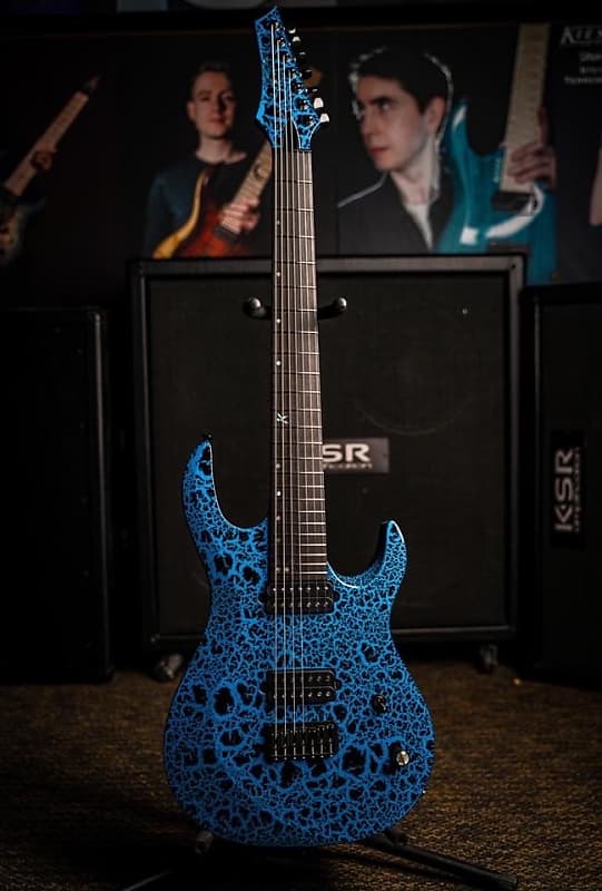 Kiesel Aries 7 NT Lambo blue crackle | Reverb