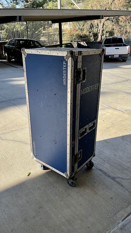 blue Production Flightcase with locking wheels, draws & table | Reverb