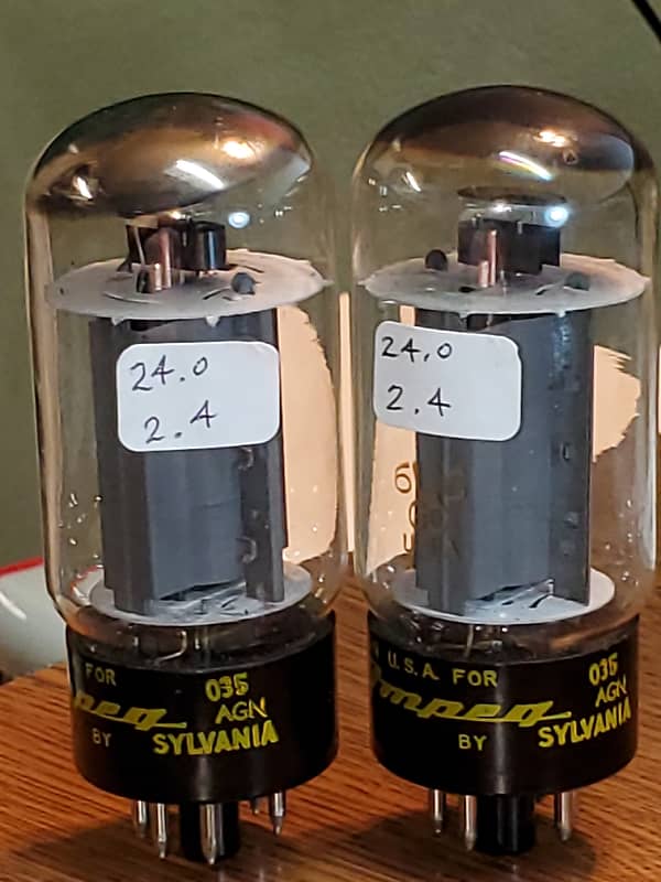 6L6GC Sylvania "Ampeg" Same Date Codes Matched Pair | Reverb