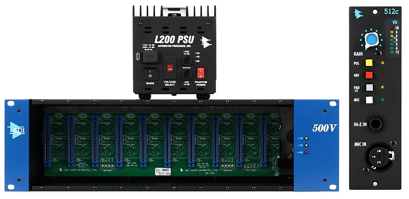 API 500V 10-slot 500 Series Lunchbox Bundle with API 512c 500 | Reverb