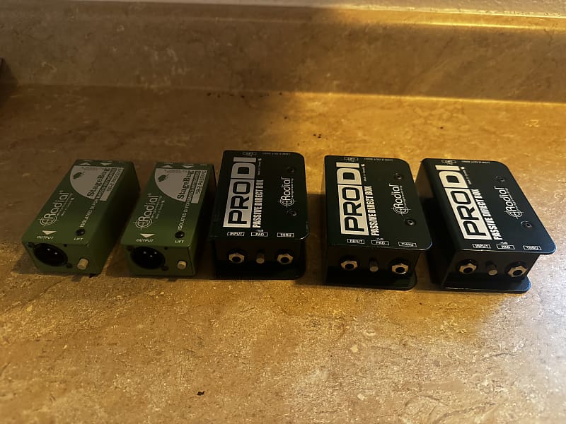5 Radial DI Boxes XLR to 1/4'' Pad and Lifts (Group of 5) | Reverb