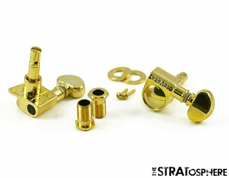 NEW Grover Mini Rotomatic GOLD 6 In Line LOCKING TUNERS 18:1 | Reverb