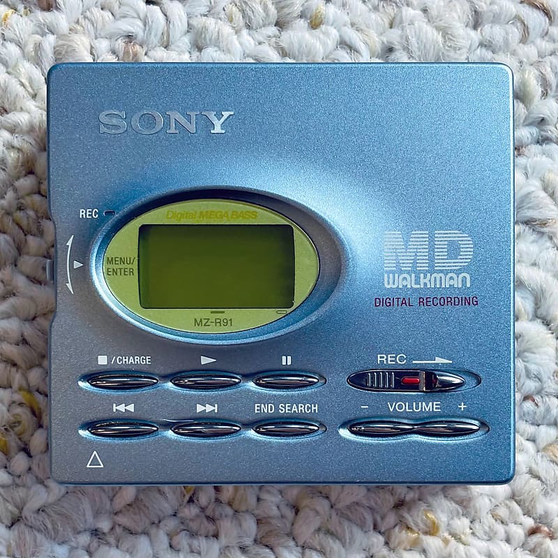 Sony MZ-R91 Walkman MiniDisc Player, Near Mint Blue ! Working | Reverb