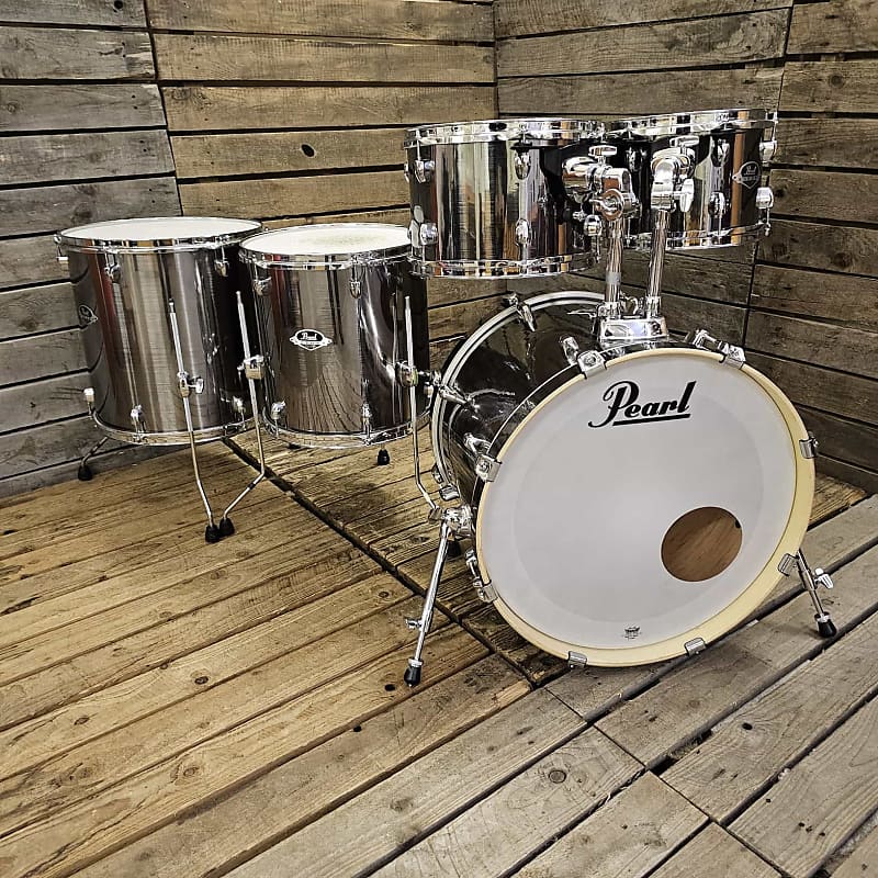 Drum Kit Pearl Export, Smokey Chrome USED! RKEX151123 | Reverb