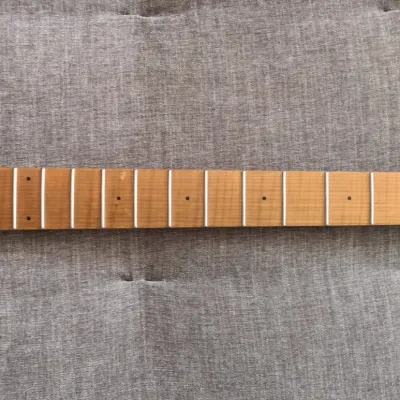 Custom baritone guitar neck - 30" - roasted flame maple | Reverb