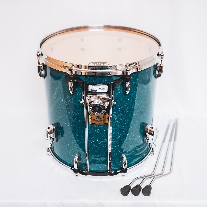 Pearl Master Custom Maple MMX 16x16" Floor Tom, Blue Sparkle | Reverb